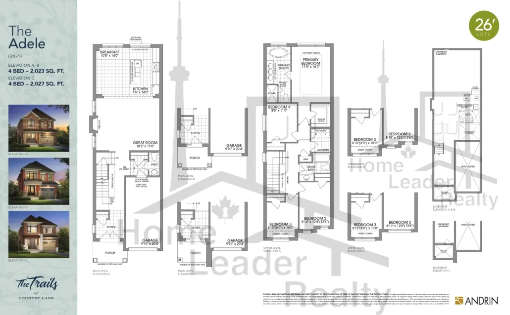 The Trails Of Country Lane | The Adele Elev. A | 2,023 Sq.Ft. | 4B ...