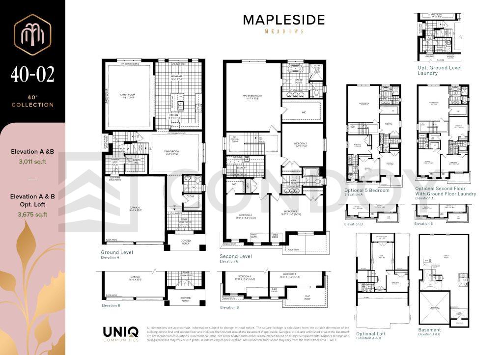 Mapleside Meadows Homes | 40-02 ELEV A | 3011 Sq.Ft. | 4B | Floor Plans ...