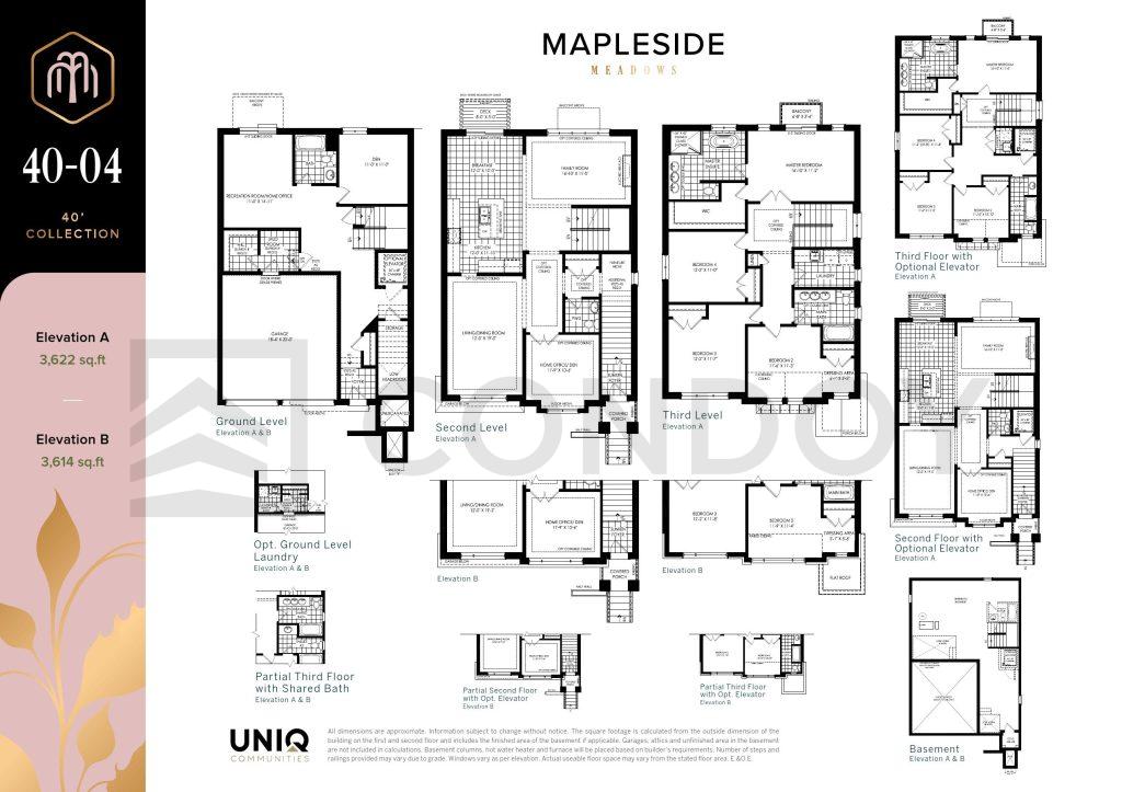 Mapleside Meadows Homes | 40-04 ELEV A | 3619 Sq.Ft. | 4B | Floor Plans ...