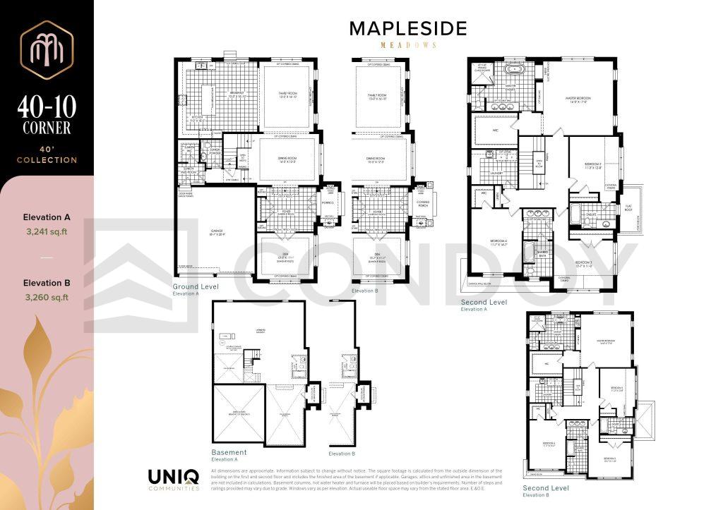 Mapleside Meadows Homes | 40-10 CORNER ELEV B | 3272 Sq.Ft. | 4B ...
