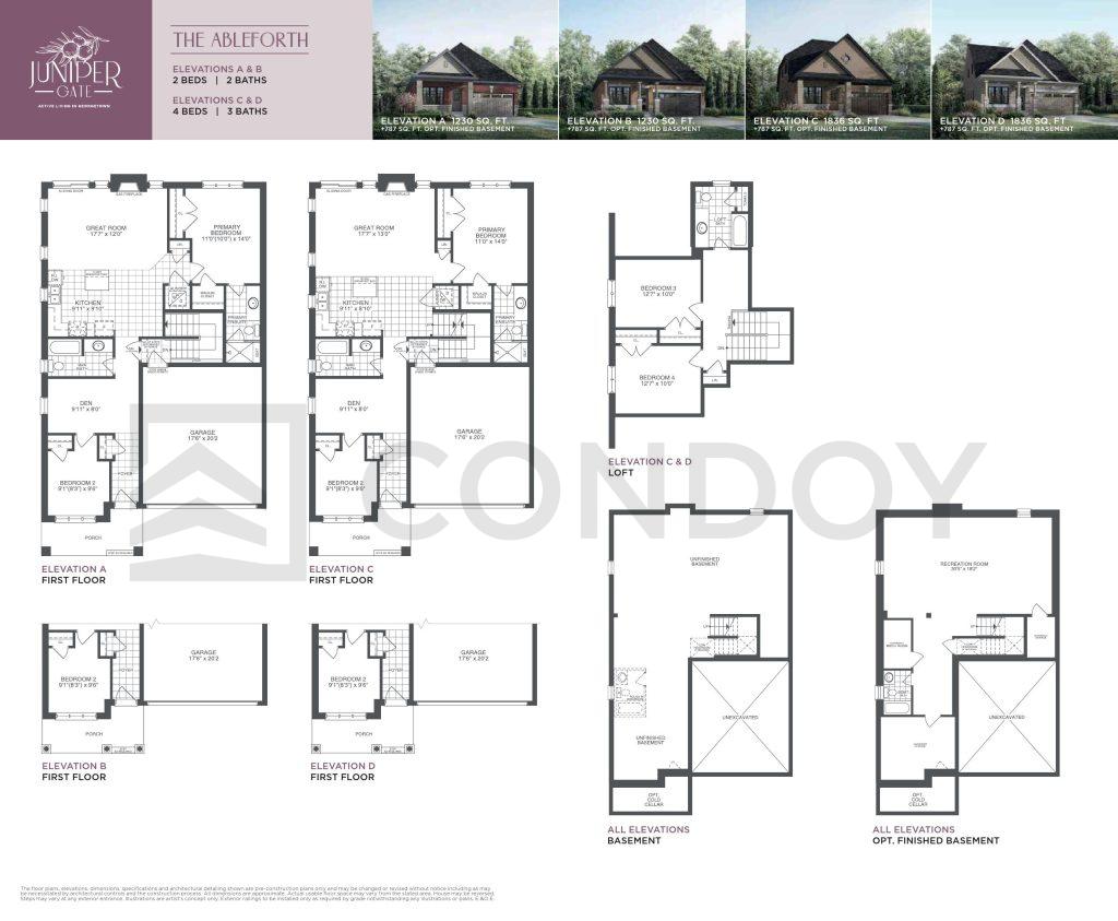 Juniper Gate Homes | The Ableforth Lot 10 | 1836 Sq.Ft. | 4B | Floor ...