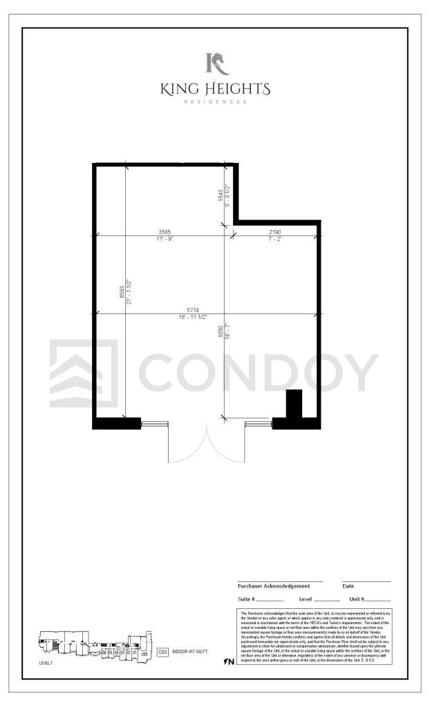 King Heights Residences | Commercial C6 | 420 Sq.Ft. | Floor Plans | CondoY